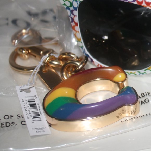Coach | Accessories | Coach Pride Rainbow 3d Signature Bag Key Chain ...